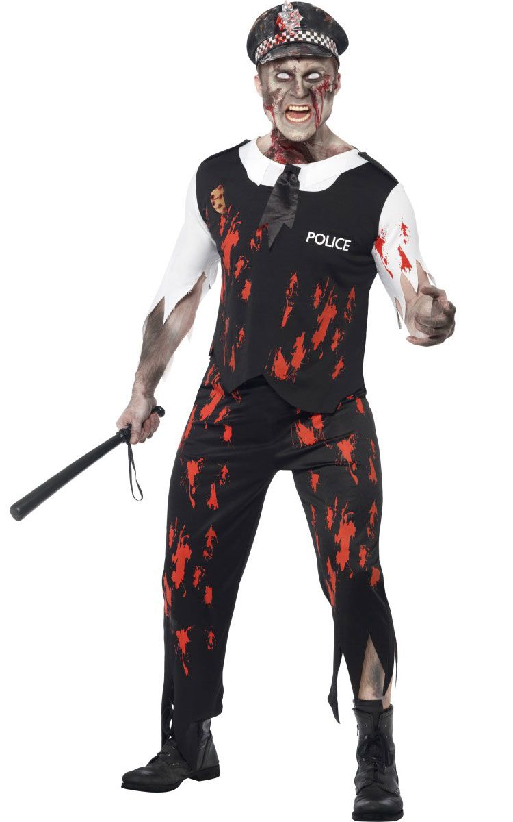 Mens Zombie Policeman Cop Halloween Costume|Shop Fortune Costumes